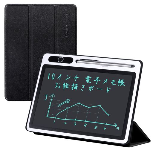 高品質&amp;耐用:10インチで、フレームが良質のプラスチックを取り入れています。約300gの重量しかないため、持ちやすくていつでもどこでもお子様と自由自在に絵を描いたり、文字を書いたりすることを楽しめます。 保護ケース付き:最新のフレキ...