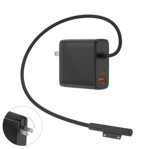 【独立回路設計で、常に65W+15W安定出力】 一般的な多ポート充電器は、同時充電時に出力が分散しやすく、充電が不安定になったり最大出力を維持できない場合があります。一方、EtopgoのSurface充電器はSurface専用ポートを独立回...