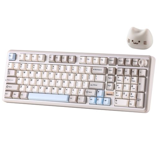 96%レイアウト&amp;デュアルスタイルノブデザイン:このYUNZIIB98PROワイヤレスキーボードは、オフィスでの効率性とゲーミングの多用途性を融合。コンパクトな96%レイアウトでありながら、100キーとテンキーを備えています。クリー...