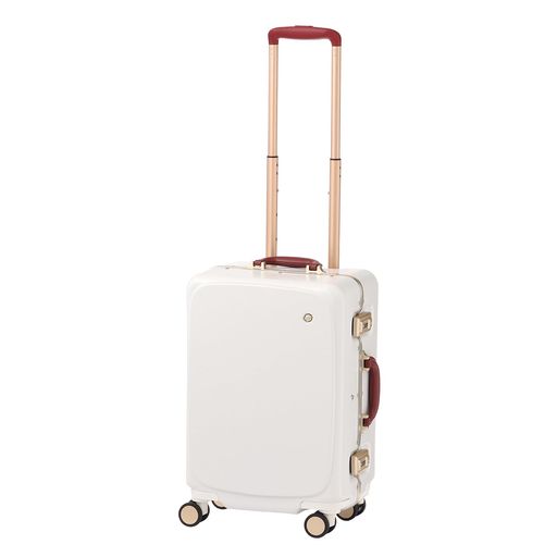 レトロカーをイメージした女子旅にぴったりのフレームスーツケース 【外寸サイズ】H53xW37xD24cm 【容量】33L 【重量】3.6kg キャスターストッパー
