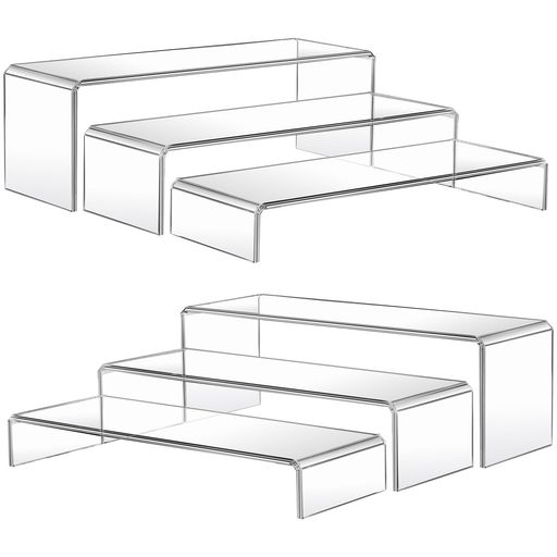 パッケージ内容:3サイズ展開(30.5cm/29.5cm/28.5cm) x 各2個 全6個セットで幅広い展示ニーズに対応 透明美観 x スタイリッシュデザイン:高透過素材xU字型デザインで商品ディテールを360°クリアに展示 透明質感が空...