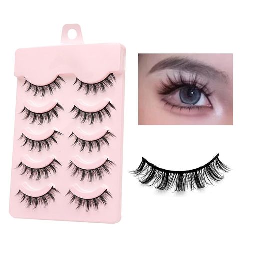 【素材内容】5ペア、つけまつげは柔らかで高品質なファイバーで作られています。超軽量で結び目もなく、快適に使えます。正しく使えば、1ペアに約5-10回使用可能。つけまつげの長さはハサミでお自分好きな長さにカットして、より自然な感じに装着でき美...