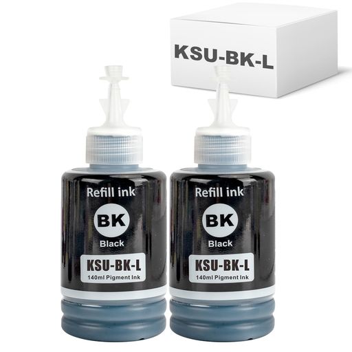 【純正型番】エプソン用 KSU-BK-L 互換インクボトル 【型番】KSU-BK-L 【セット内容】 KSU-BK-L 顔料 クツ 増量 140ml 2パック 【対応機種】EW-M5071FT/EW-M5071FTE/EW-M660FT/E...