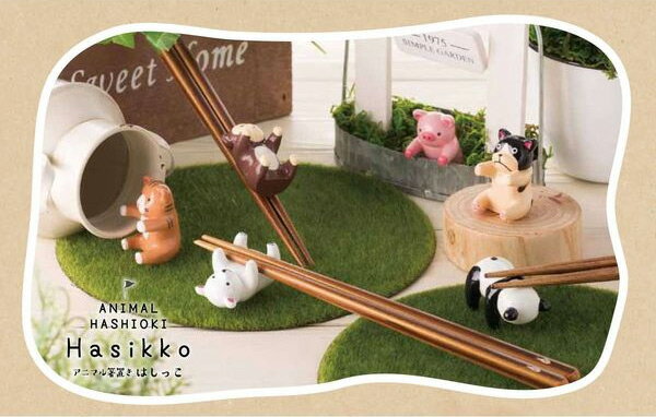 【送料250円】THはしっこ 箸置きとお箸のセットA はしっこ箸置き ご当地 ※お箸のみ食洗器対応 よじのぼる姿かわいいと評判　箸置きとお箸のセット 箸置きとお箸がセットになった商品です。お箸につかまりトップ部分に プリントされた物に向かっ...