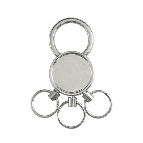 ロータリーHGキーホルダー RB-M4R-811E ニッケル（10個セット） 3つのアームがそれぞれ自在に駆動するロータリー型キーホルダー。 二重リングのアームは取り外し可。 裏面に落とし面（凹み）があるので、シールやデコレーションにおすす...