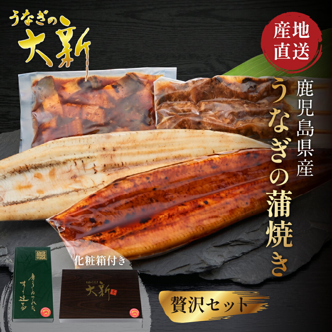商品仕様 名称 贅沢セット 内容量 うなぎ蒲焼（約160g）×1尾・うなぎ白焼き（約140g）×1尾・うなぎ蒲焼きざみ（70g）×1袋・うなぎ肝蒲焼串（約30g×3本）×1袋・山椒付き小袋たれ×3個 産地名 鹿児島産 保存方法 -15℃以下...