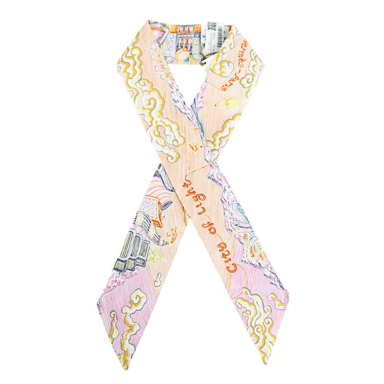 ブランド HERMES エルメス 商品名 Twilly ツイリー リボンスカーフCity of Light シティー オブ ライト 品番 H064103S 素材 シルク100％ 色 オレンジぺトロールヴューローズ サイズ 85×5cm ※多...