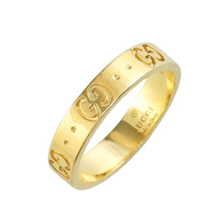 ブランドグッチ GUCCI 　 商品名アイコンリング GG メンズ レディースジュエリー 指輪 リング 素材750 K18（YG） 色イエローゴールド サイズ・表記サイズ：（＃13）実寸12.5号・リング幅：約3.9mm・重さ：4.2g ※...