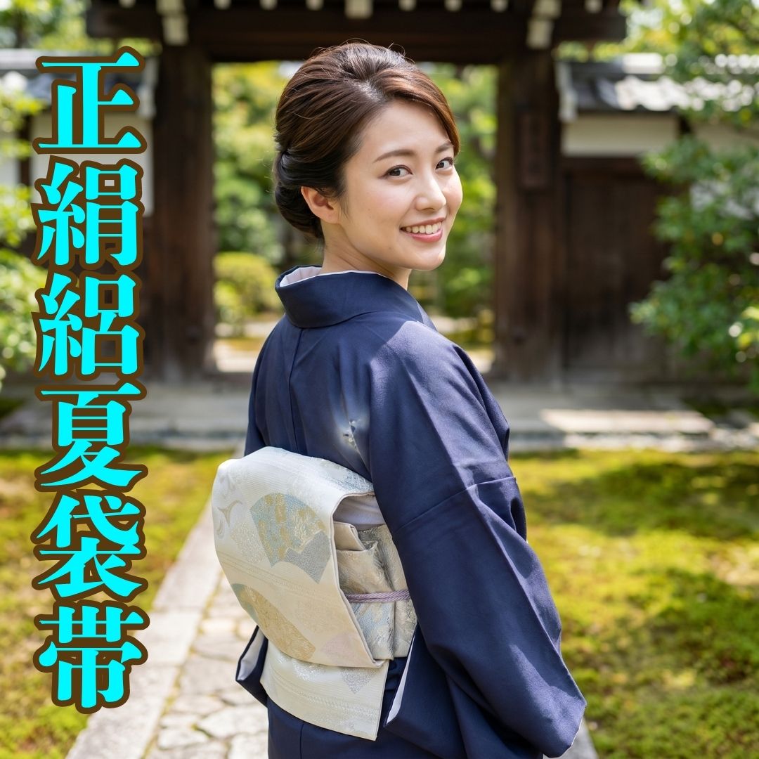 こちらは帯のみの出品となります。 着物、長襦袢、帯締め帯揚げ等は付きませんので、その旨ご了承願います。 モデル画像はお仕立て上がりのイメージ画像になります。 現物は商品画像でお確かめくださいませ。 白地を基調にした扇面花模様柄の新品正絹西陣...