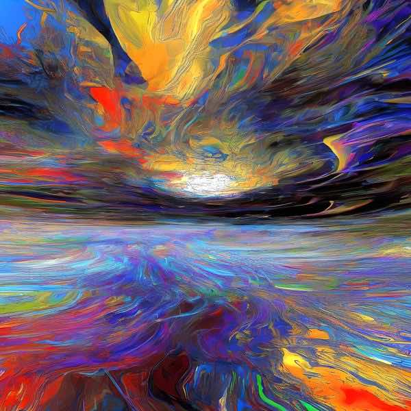 最初の商品画像がポスターの全体図です．2 番めの商品画像として中央部分の拡大図をのせています． 【GPT5/4o による解説】 (正確でない場合がありますので，ご注意ください.) この絵は，印象派や抽象表現主義の影響を受けた作品のように見え...