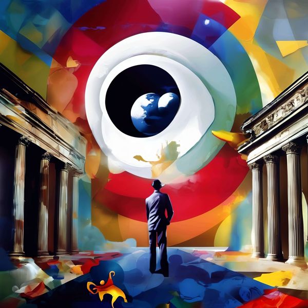 最初の商品画像がポスターの全体図です．2 番めの商品画像として中央部分の拡大図をのせています． 【GPT5/4o による解説】 (正確でない場合がありますので，ご注意ください.) この作品は中心に据えられた巨大な眼と，その瞳に小さく映る地球...