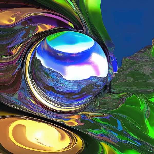 最初の商品画像がポスターの全体図です．2 番めの商品画像として中央部分の拡大図をのせています． 【GPT5/4o による解説】 (正確でない場合がありますので，ご注意ください.) この絵は，抽象表現主義やシュルレアリスムの影響を受けた作品の...