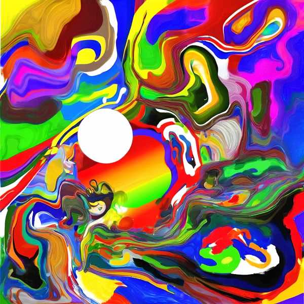 最初の商品画像がポスターの全体図です．2 番めの商品画像として中央部分の拡大図をのせています． 【GPT5/4o による解説】 (正確でない場合がありますので，ご注意ください.) この絵は，抽象表現主義やポップアートの影響を受けた作品のよう...