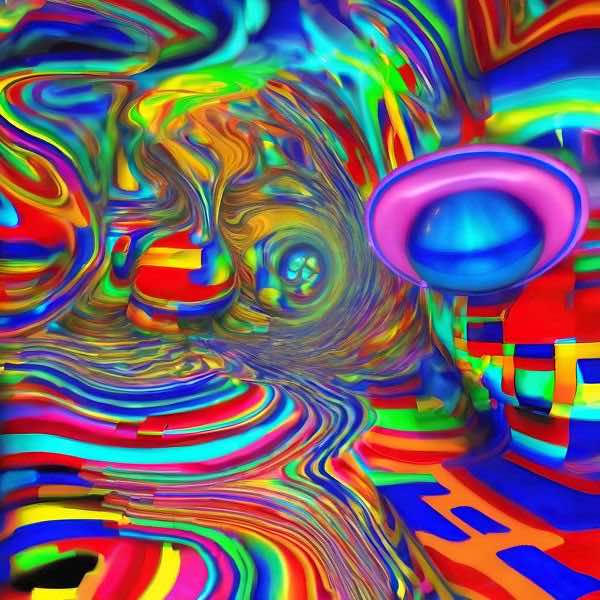 最初の商品画像がポスターの全体図です．2 番めの商品画像として中央部分の拡大図をのせています． 【GPT5/4o による解説】 (正確でない場合がありますので，ご注意ください.) この絵は，サイケデリックアートの影響を強く受けた作品です． ...