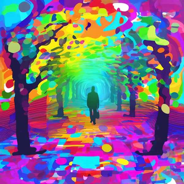 最初の商品画像がポスターの全体図です．2 番めの商品画像として中央部分の拡大図をのせています． 【GPT5/4o による解説】 (正確でない場合がありますので，ご注意ください.) この絵は，鮮やかな色彩と抽象的な形状が特徴的で，印象派やフォ...