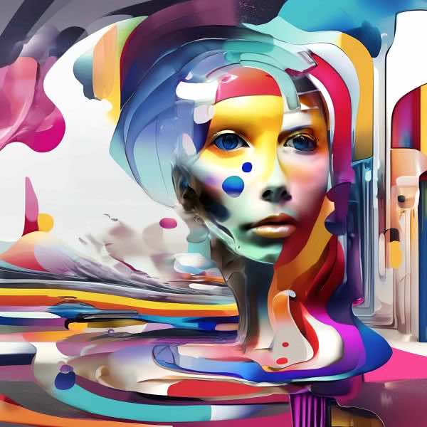 最初の商品画像がポスターの全体図です．2 番めの商品画像として中央部分の拡大図をのせています． 【GPT5/4o による解説】 (正確でない場合がありますので，ご注意ください.) この絵は，抽象表現主義とシュルレアリスムの影響を受けた作品で...