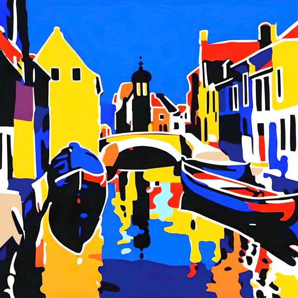 最初の商品画像がポスターの全体図です．2 番めの商品画像として中央部分の拡大図をのせています． 【GPT5/4o による解説】 (正確でない場合がありますので，ご注意ください.) この絵は，フォーヴィスムの影響を強く受けた作品です． フォー...