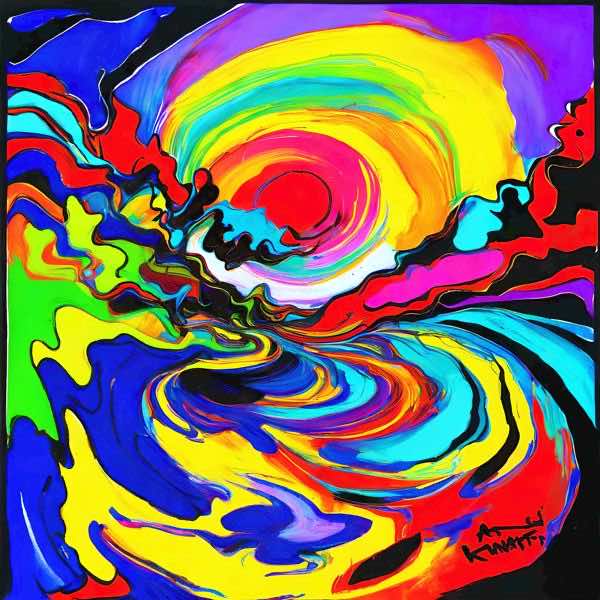 最初の商品画像がポスターの全体図です．2 番めの商品画像として中央部分の拡大図をのせています． 【GPT5/4o による解説】 (正確でない場合がありますので，ご注意ください.) この絵は，鮮やかな色彩と大胆な筆致が特徴的で，抽象表現主義の...