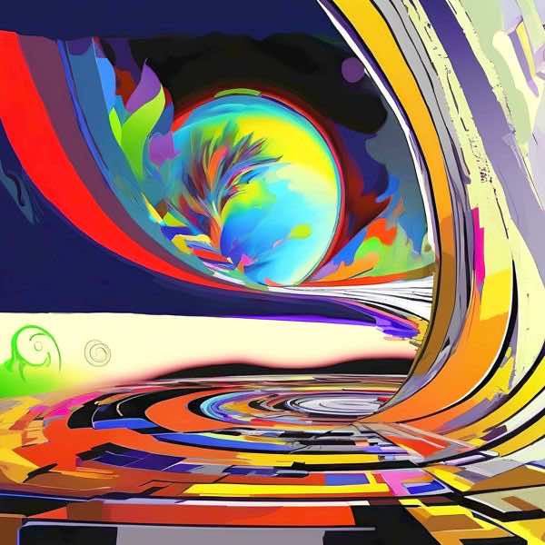 最初の商品画像がポスターの全体図です．2 番めの商品画像として中央部分の拡大図をのせています． 【GPT5/4o による解説】 (正確でない場合がありますので，ご注意ください.) この作品は鮮やかな色彩と渦巻く構図で鑑賞者を包み込む抽象的な...