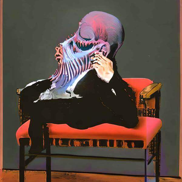 最初の商品画像がポスターの全体図です．2 番めの商品画像として中央部分の拡大図をのせています． 【GPT5/4o による解説】 (正確でない場合がありますので，ご注意ください.) この絵は，横向きに腰掛ける人物を中心に，背景を無地に近く抑え...