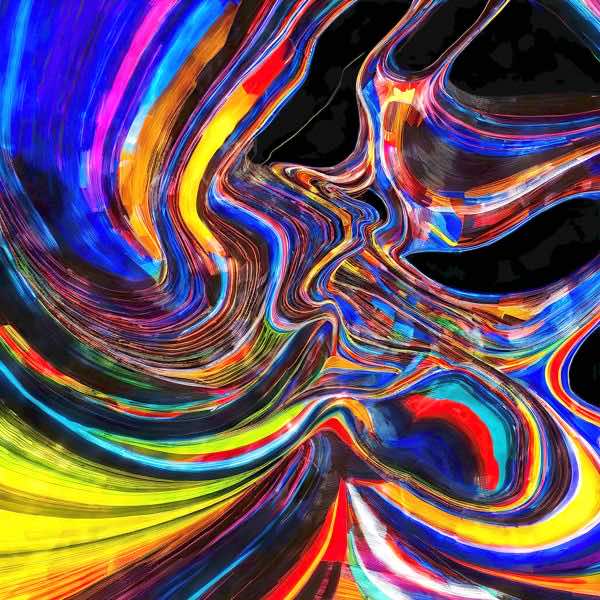 最初の商品画像がポスターの全体図です．2 番めの商品画像として中央部分の拡大図をのせています． 【GPT5/4o による解説】 (正確でない場合がありますので，ご注意ください.) スペクトル全体が融け合い，溶岩とオーロラの間で振動するような...