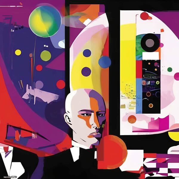 最初の商品画像がポスターの全体図です．2 番めの商品画像として中央部分の拡大図をのせています． 【GPT5/4o による解説】 (正確でない場合がありますので，ご注意ください.) 大胆な色面と輪郭のはっきりしたシルエットが印象的な本作は，平...