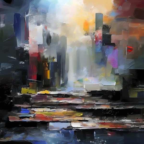 最初の商品画像がポスターの全体図です．2 番めの商品画像として中央部分の拡大図をのせています． 【GPT5/4o による解説】 (正確でない場合がありますので，ご注意ください.) この絵は，抽象表現主義の影響を受けた作品のように見えます． ...