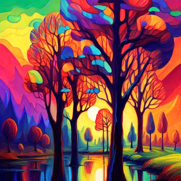 最初の商品画像がポスターの全体図です．2 番めの商品画像として中央部分の拡大図をのせています． 【GPT5/4o による解説】 (正確でない場合がありますので，ご注意ください.) この絵は，鮮やかな色彩と大胆な形状が特徴で，フォーヴィスムや...