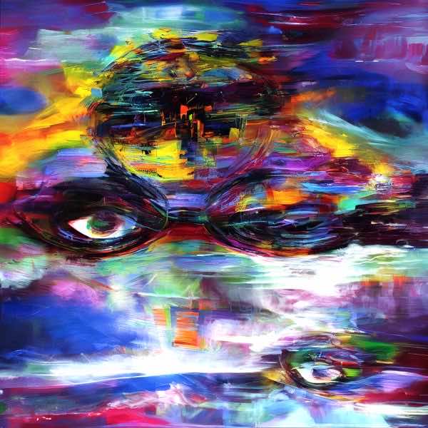 最初の商品画像がポスターの全体図です．2 番めの商品画像として中央部分の拡大図をのせています． 【GPT5/4o による解説】 (正確でない場合がありますので，ご注意ください.) この絵は，抽象表現主義の影響を強く受けているように見えます．...