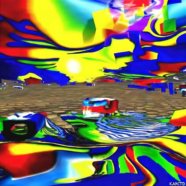 最初の商品画像がポスターの全体図です．2 番めの商品画像として中央部分の拡大図をのせています． 【GPT5/4o による解説】 (正確でない場合がありますので，ご注意ください.) この絵は，鮮やかな色彩と抽象的な形状が特徴的で，シュルレアリ...