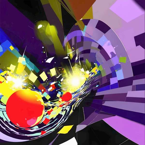 最初の商品画像がポスターの全体図です．2 番めの商品画像として中央部分の拡大図をのせています． 【GPT5/4o による解説】 (正確でない場合がありますので，ご注意ください.) この作品は，渦を巻くような空間構成と鮮烈な色彩が印象的で，赤...