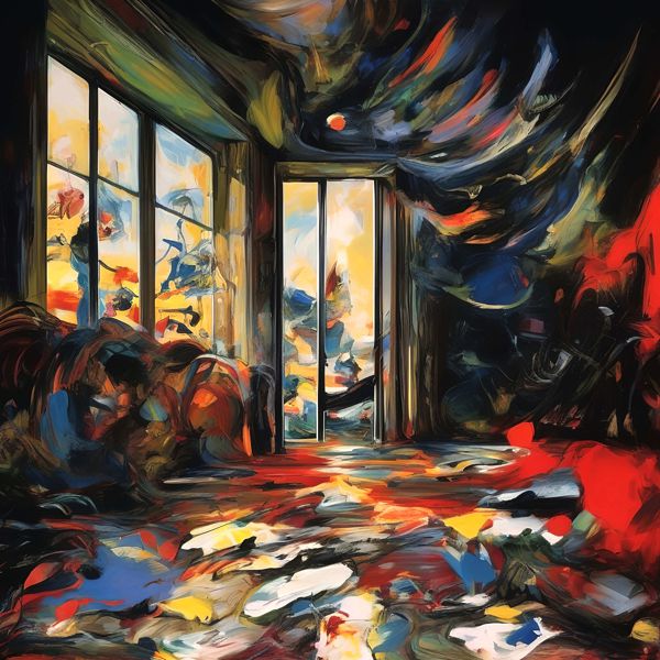 最初の商品画像がポスターの全体図です．2 番めの商品画像として中央部分の拡大図をのせています． 【GPT5/4o による解説】 (正確でない場合がありますので，ご注意ください.) この絵は，印象派や表現主義の影響を受けた作品のように見えます...