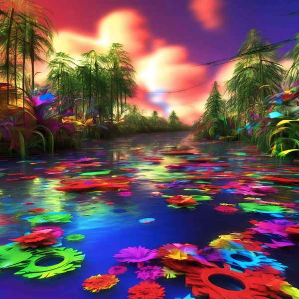 最初の商品画像がポスターの全体図です．2 番めの商品画像として中央部分の拡大図をのせています． 【GPT5/4o による解説】 (正確でない場合がありますので，ご注意ください.) この絵は，鮮やかな色彩と幻想的な風景が特徴的で，印象派やポス...