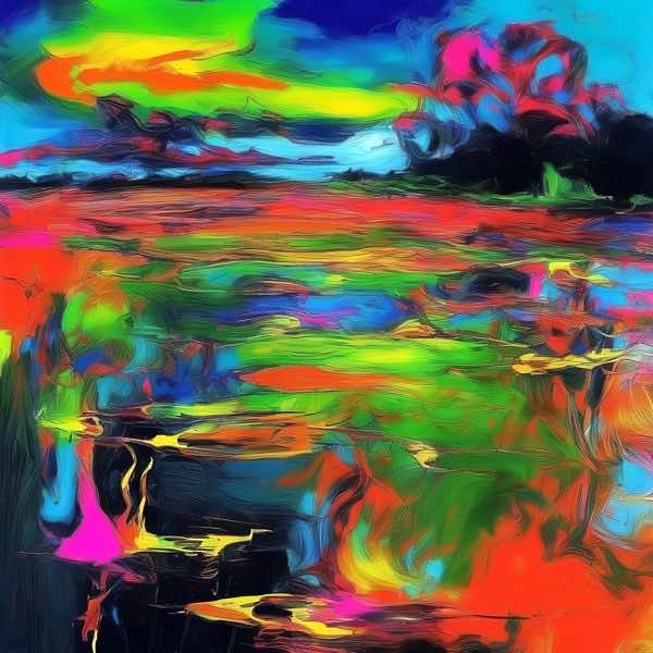 最初の商品画像がポスターの全体図です．2 番めの商品画像として中央部分の拡大図をのせています． 【GPT5/4o による解説】 (正確でない場合がありますので，ご注意ください.) この絵は，鮮やかな色彩と大胆な筆致が特徴的で，印象派やポスト...