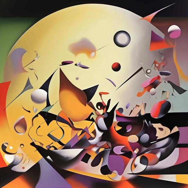 最初の商品画像がポスターの全体図です．2 番めの商品画像として中央部分の拡大図をのせています． 【GPT5/4o による解説】 (正確でない場合がありますので，ご注意ください.) 本作は大きな光輪を背景に，硬質な輪郭と柔らかなグラデーション...