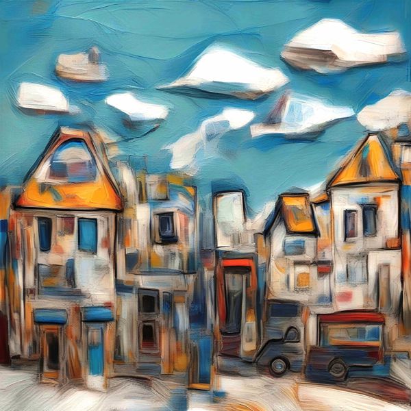 カナブストラクuド風ですが絵画ではありません．AI が理解した「カナブストラクuド風」の表現になっています．最初の商品画像がポスターの全体図です．2 番めの商品画像として中央部分の拡大図をのせています． 【購入方法・サイズなどについて】 サ...