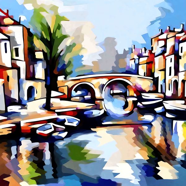 最初の商品画像がポスターの全体図です．2 番めの商品画像として中央部分の拡大図をのせています． 【GPT5/4o による解説】 (正確でない場合がありますので，ご注意ください.) この絵は，印象派の影響を強く受けた作品です． 特に，モネやカ...