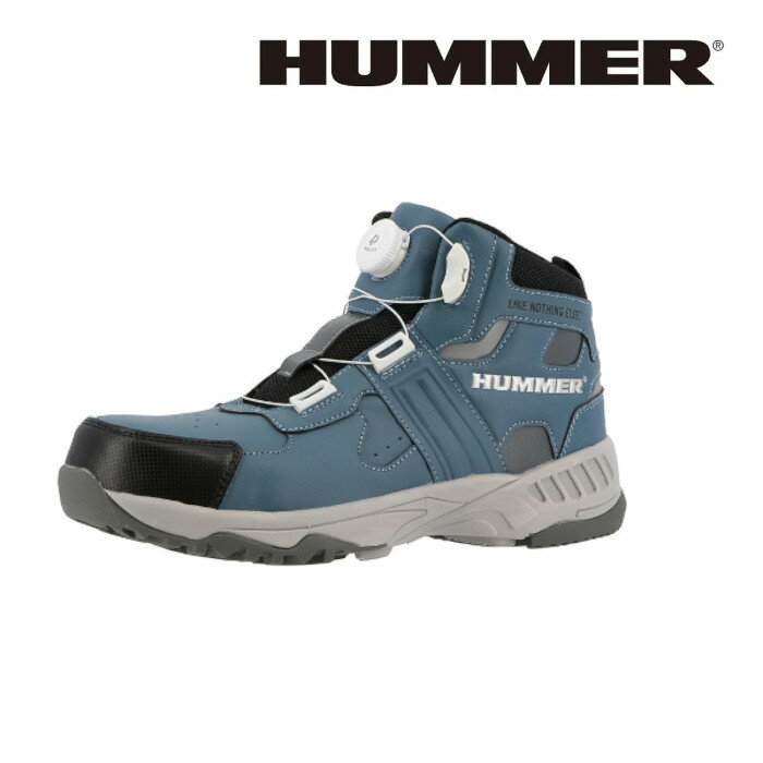 【お取り寄せ品■3〜4営業日出荷予定】 ◇SUVブランドの「HUMMER」をイメージしたワークシューズ、ミドルカットタイプ ◇FREELOCKダイヤル式で、脱ぎ履き・フィット感の調節が容易にできる ■サイズ：24.5cm〜27.0cm、28...
