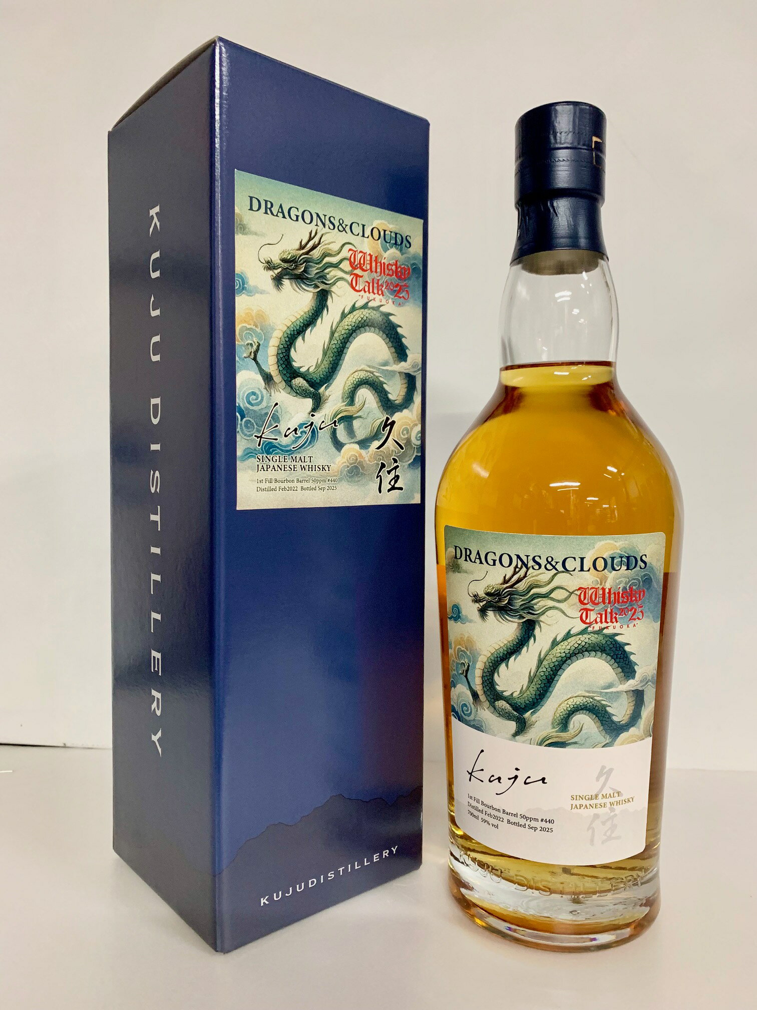 商品情報品目ウイスキー原材料モルト原料原産地名（国内製造モルトウイスキー）アルコール分59％内容量700ml製造者久住蒸留所特徴蒸溜所：久住蒸溜年：2022　瓶詰年：2025熟成樽：1st fill Bourbon Barrel(Peate...