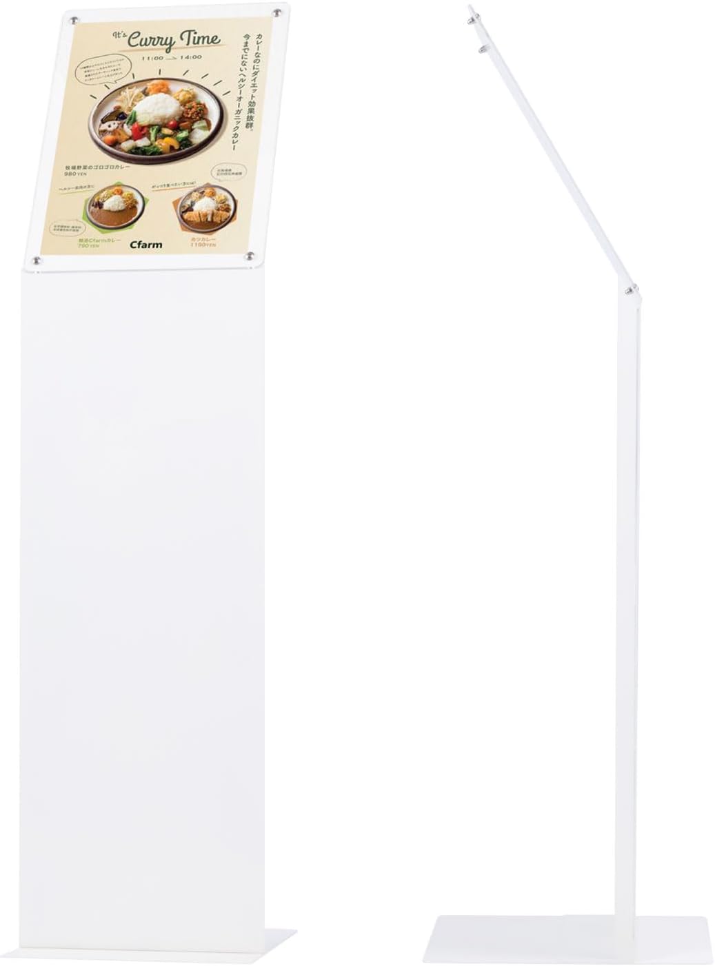 商品情報 本体サイズ：(約） W25×D30×H95cm / パネルサイズ：(約)W25×H35cm / カラー：ホワイト / 素材：スチール（本体）、アクリル板（面板） / 本体重量：(約)5.5kg 【アクリルパネル】アクリル板は透明度...