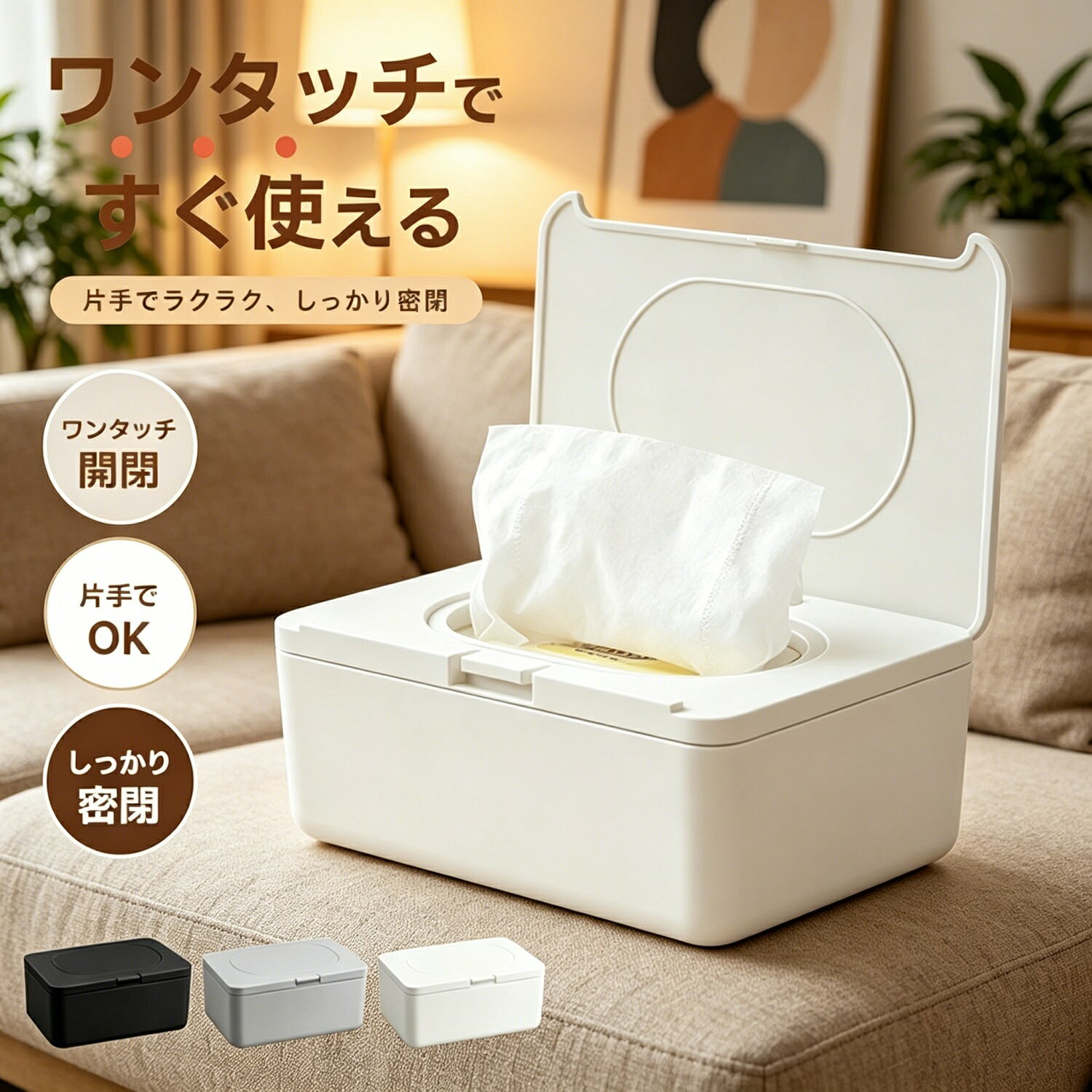 商品詳細商品名：ティッシュケース / ウェットティッシュケース特徴：ワンタッチ開閉 / 密閉パッキン付き / 分解可能 / 水洗いOK / シンプルデザイン商品説明あなたのDAYを、SUNNYに変える雑貨屋さん daysunnydaysun...