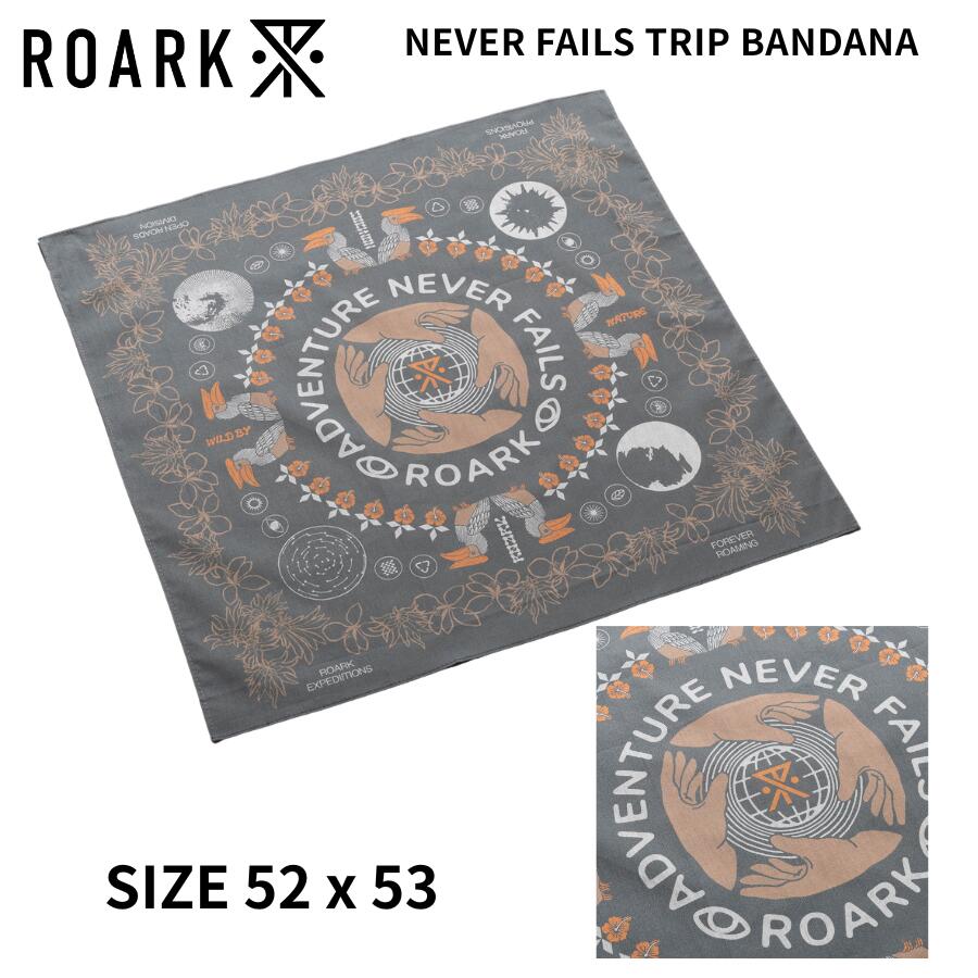 ROARK "NEVER FAILS" TRIP BANDANA DUSTY GREEN バンダナ オーガニックコットン 52x53 フィリピンの自然にインスパイアされたグラフィック フィリピンの自然にインスパイアされたグラフィックをデザイ...