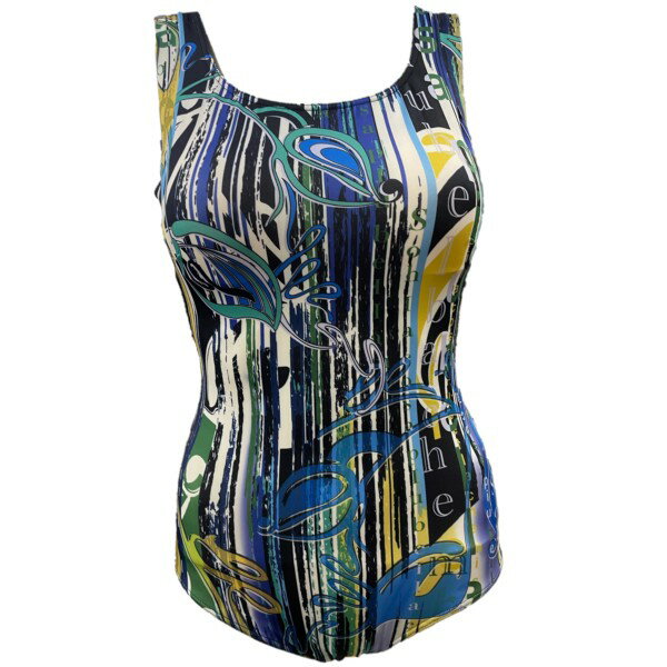 ●レディース フィットネス水着 ●素材：ポリエステル85％　/　ポリウレタン15％ ●柄：ストライプロゴ ●サイズ（目安） 7号（バイト80 / ヒップ82~90） 9号（バスト83 / ヒップ87〜95） 11号（バスト86 / ヒップ9...