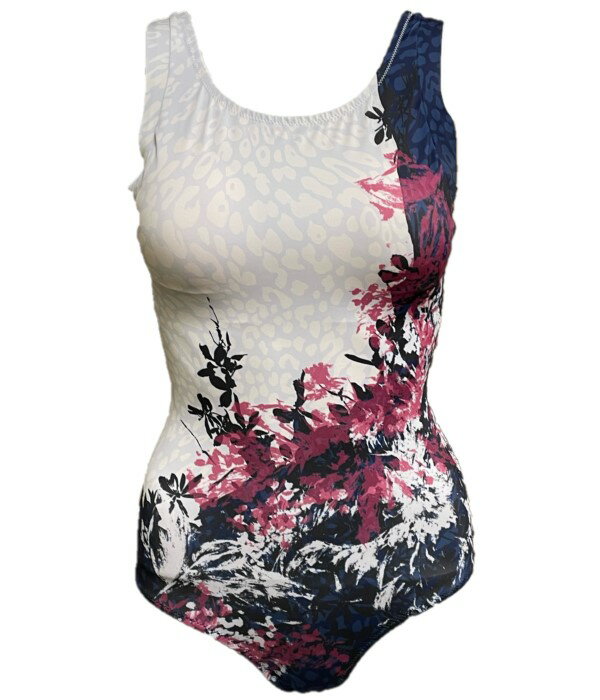 ●レディース フィットネス水着【普通サイズ ~ 大きいサイズ】 ●柄：アニマル柄 ●素材：ポリエステル85％　/　ポリウレタン15％ ●サイズ（目安）：9号（バスト83 / ヒップ87〜95） 　　　　　　　　　11号（バスト86 / ヒッ...