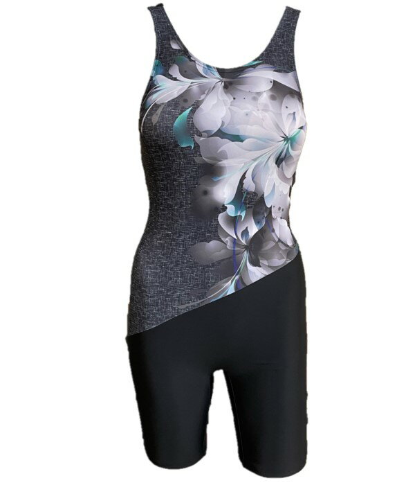 ●レディース フィットネス水着【普通サイズ ~ 大きいサイズ】 ●素材：表地 ポリエステル85% ポリウレタン15% ●柄：ハイビスカス ●サイズ（目安）： 9号（バスト83 / ヒップ87〜95） 　　　　　　　　　11号（バスト86 /...