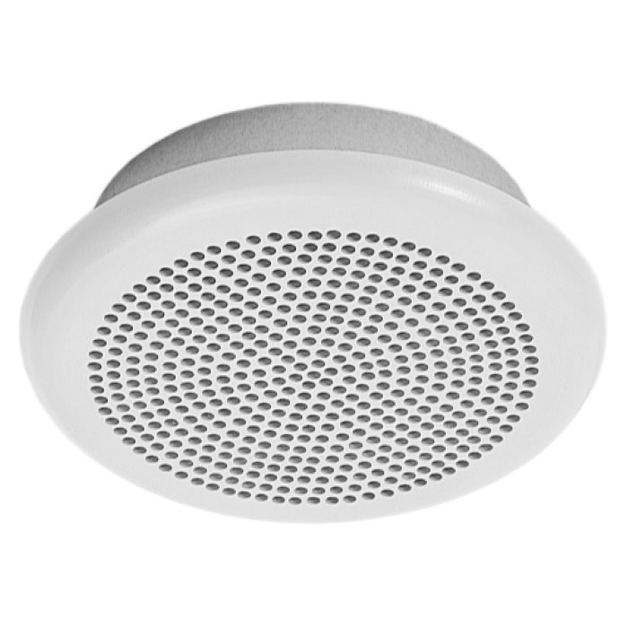 居室用スピーカーとして最適な0.5W端子付き、省電力タイプのスピーカーです。取付簡単。止めネジ連動金具で各種天井に見映えよく取り付けができる他、壁面露出型としても 使用できる、薄型でコンパクトなデザインです。 スピーカーユニット:10 cm...