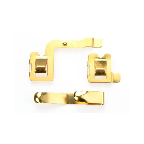 マシンの性能アップやセッティングに役立つパーツ ●スーパー2シャーシの電池金具にゴールドメッキを施しました。 ●ゴールドメッキは接点部分の酸化防止効果があり、電気まわりのメンテナンスサイクルを伸ばすだけでなく、輝くゴールドカラーはシャーシの...