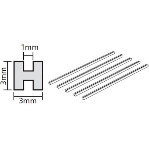 模型や工作の製作、デザインワークなどに最適。 ●プラモデルの改造をはじめ、各種模型や工作の製作、デザインワークなどにも幅広く使える、断面がH形のプラ材に透明タイプが仲間入り。 ●タミヤカラー・アクリル塗料のクリヤーカラーで塗装すればきれいな...