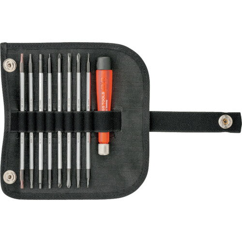ブレードの長さは無段階で調整可能です。よく使う精密ドライバーのセットです。セットは持ち運びに便利なロールタイプのポーチに収納できます。 質量(g):102。ブレード長さ(mm):120。付属品:ハンドル(53TELESCOPE)、ブレード(...