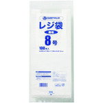 持ち運びの際に重宝します。 色:乳白。規格:8号。寸法:縦360×横160×マチ100mm。厚さ:0.013mm。1パック入数:100枚。レジ袋。 時間指定はお受けできません。使用用途を守ってご使用ください。画像はイメージです。